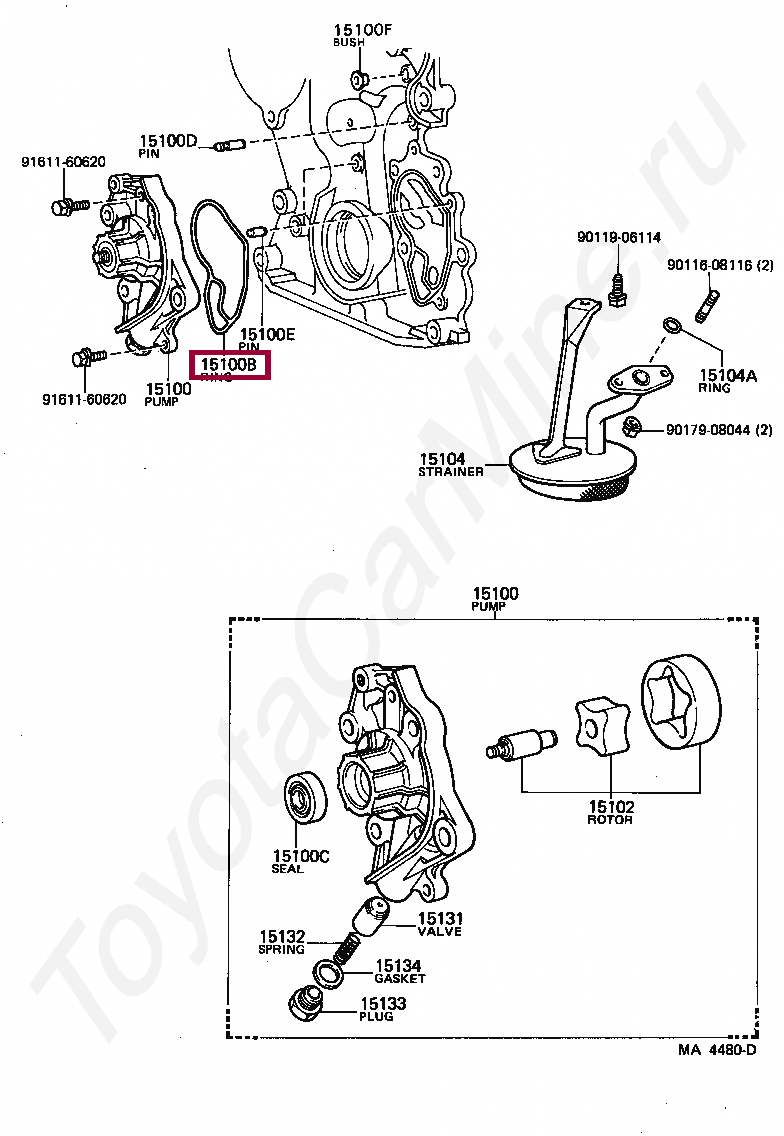 Запчасти Тойота: RING, O(FOR OIL PUMP) (1518870010)