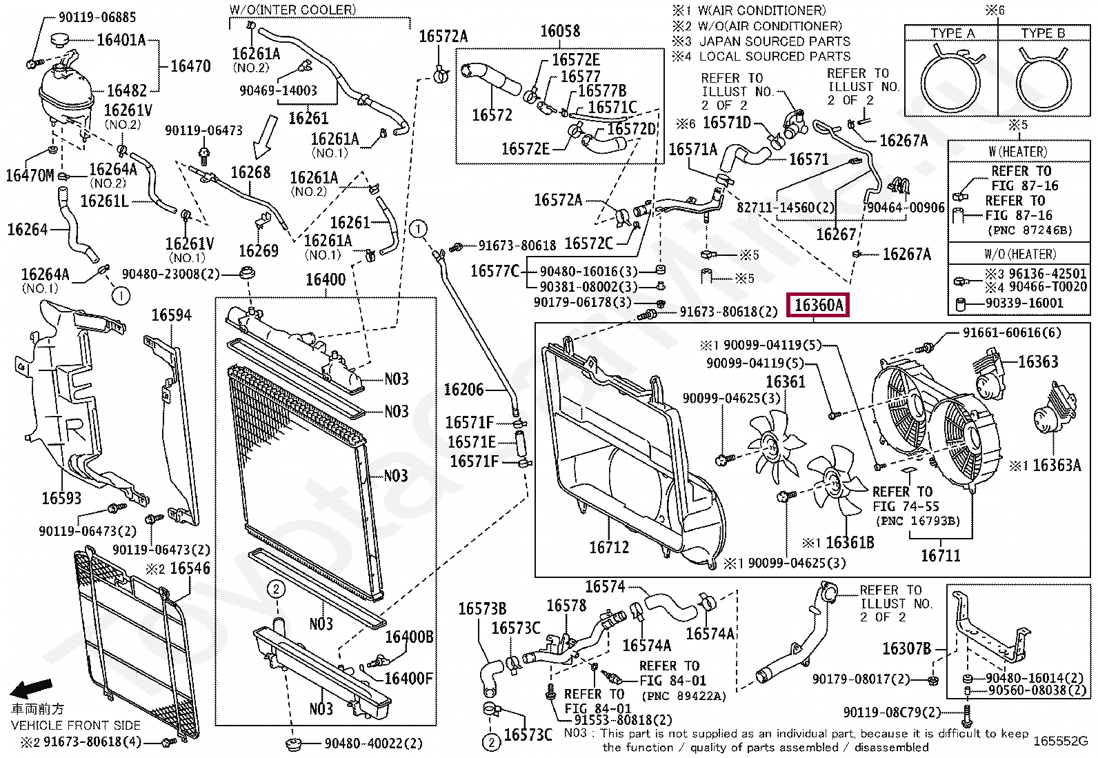 Запчасти Тойота: FAN ASSY, W/MOTOR (1636030023)