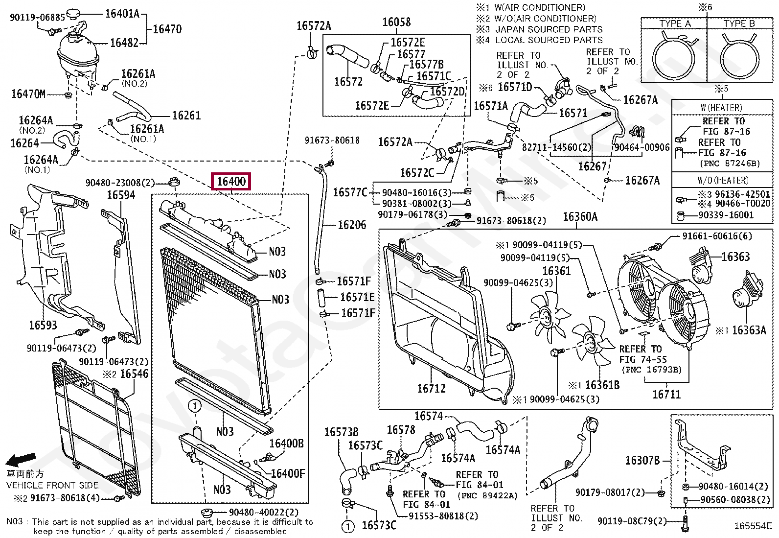 Запчасти Тойота: RADIATOR ASSY (1640030173)
