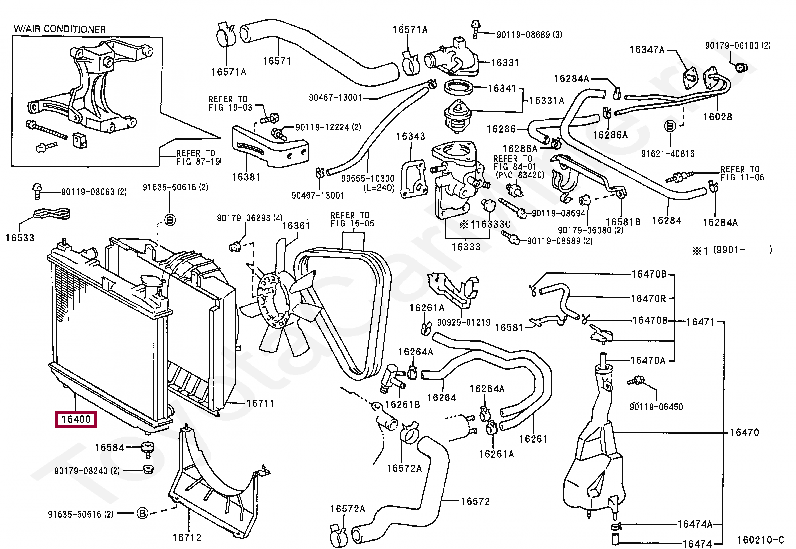 Запчасти Тойота: RADIATOR ASSY (164005B351)