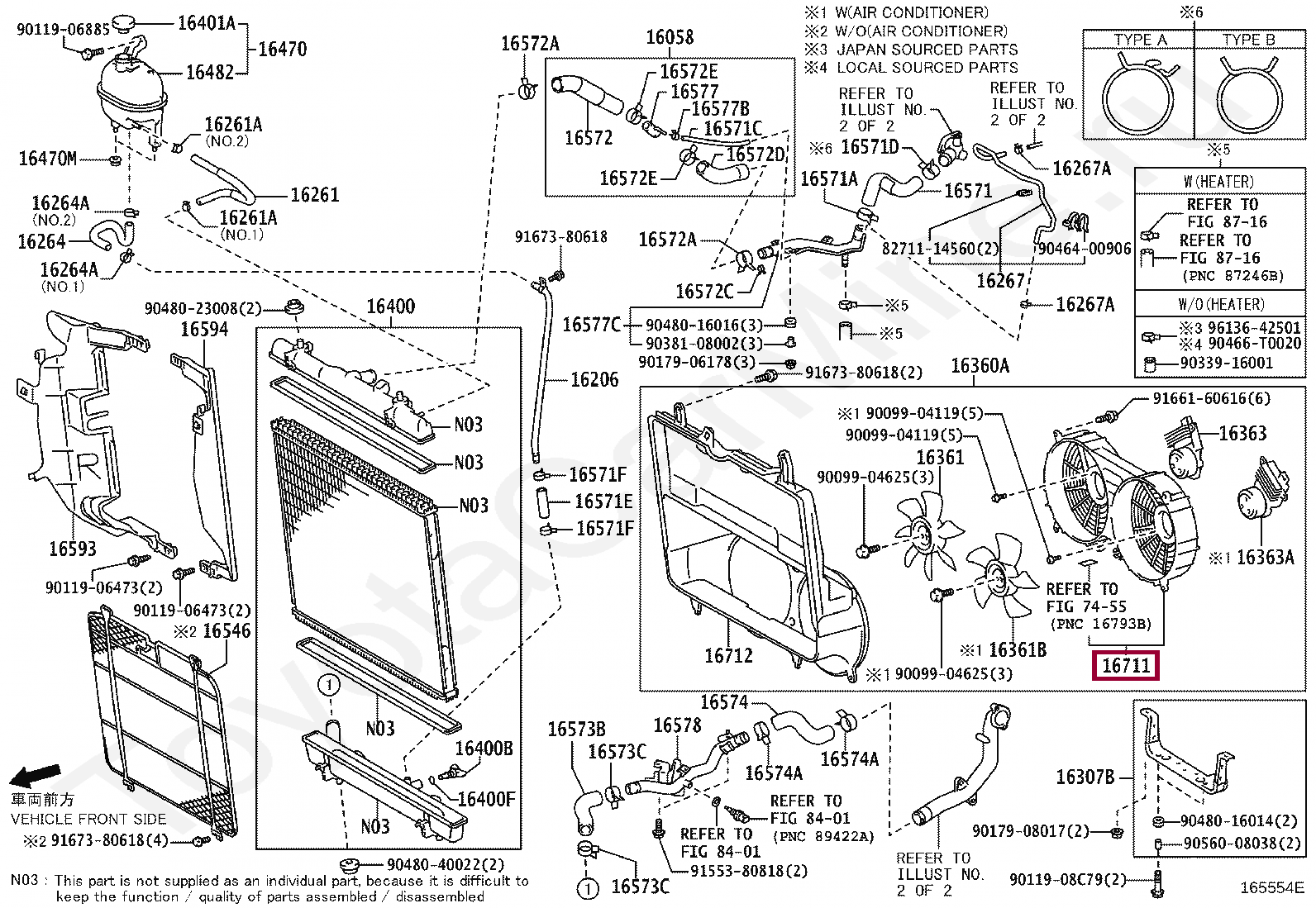 Запчасти Тойота: SHROUD, FAN (1671111330)