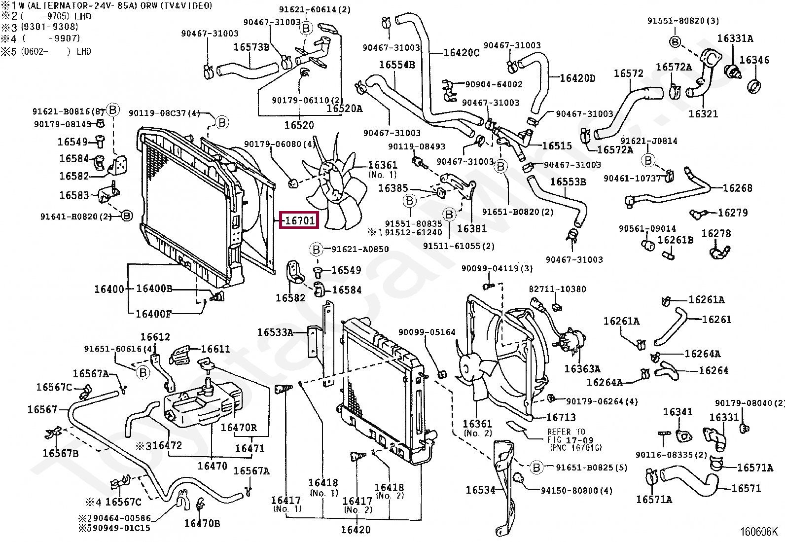 Запчасти Тойота: SHROUD SUB-ASSY, FAN (1671117131)