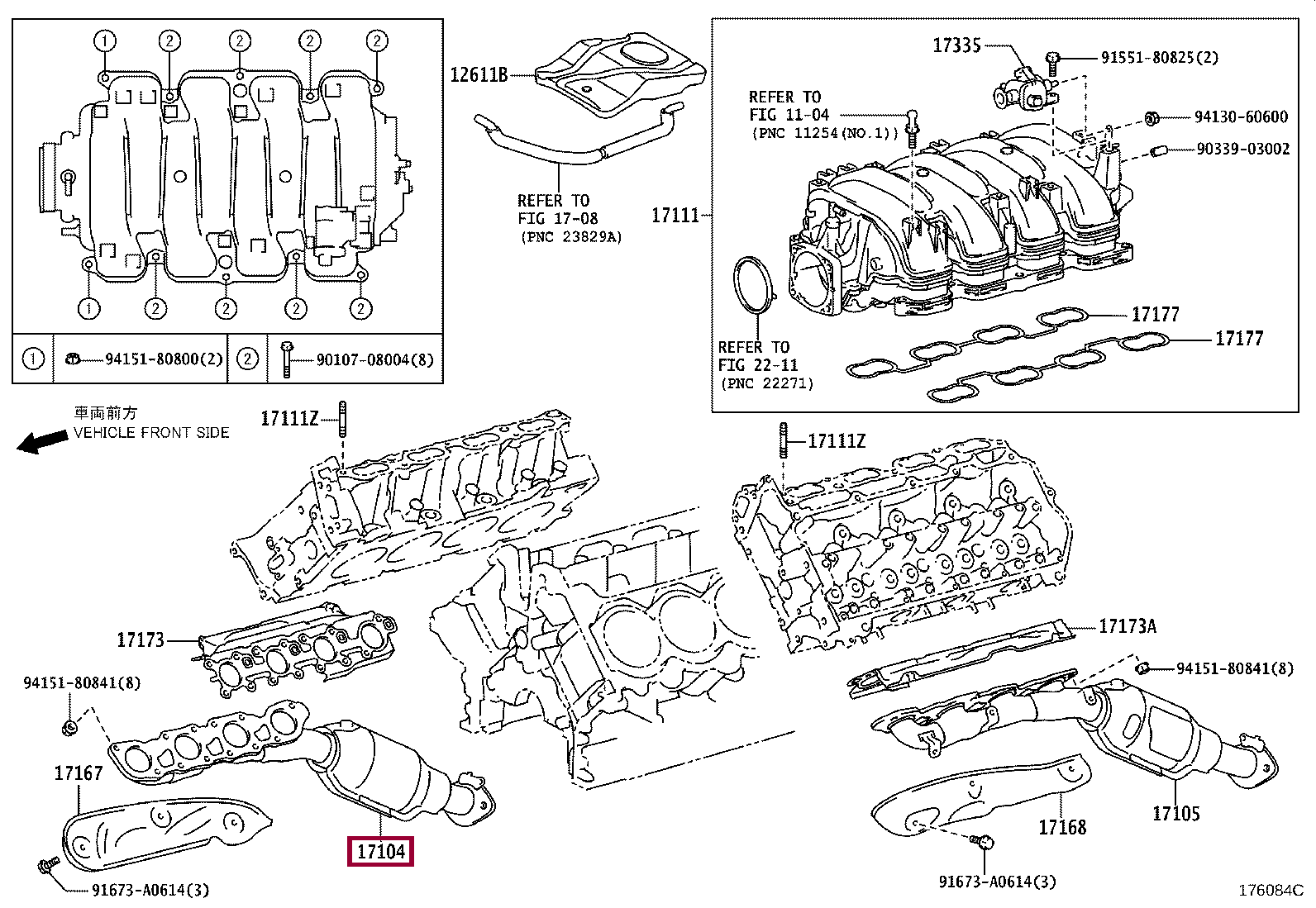 Запчасти Тойота: MANIFOLD SUB-ASSY, EXHAUST, RH (1710438050)
