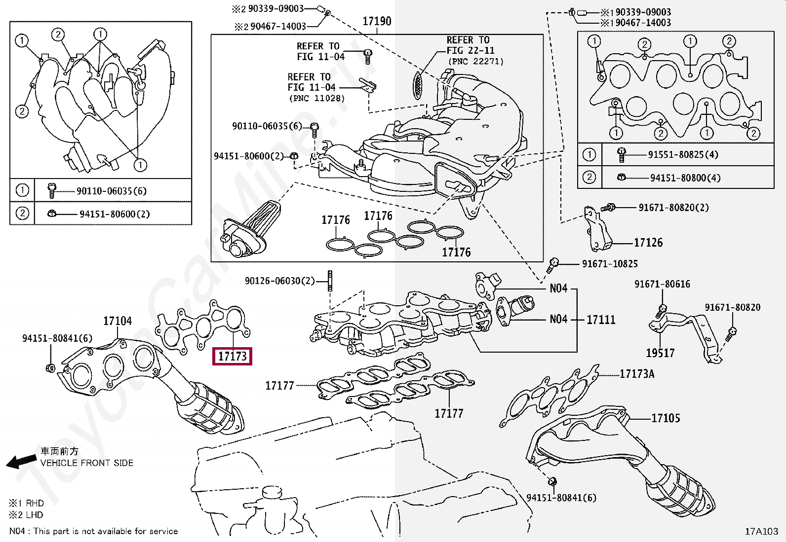 Запчасти Тойота: Прокладка выпускного коллектора (1717331020)
