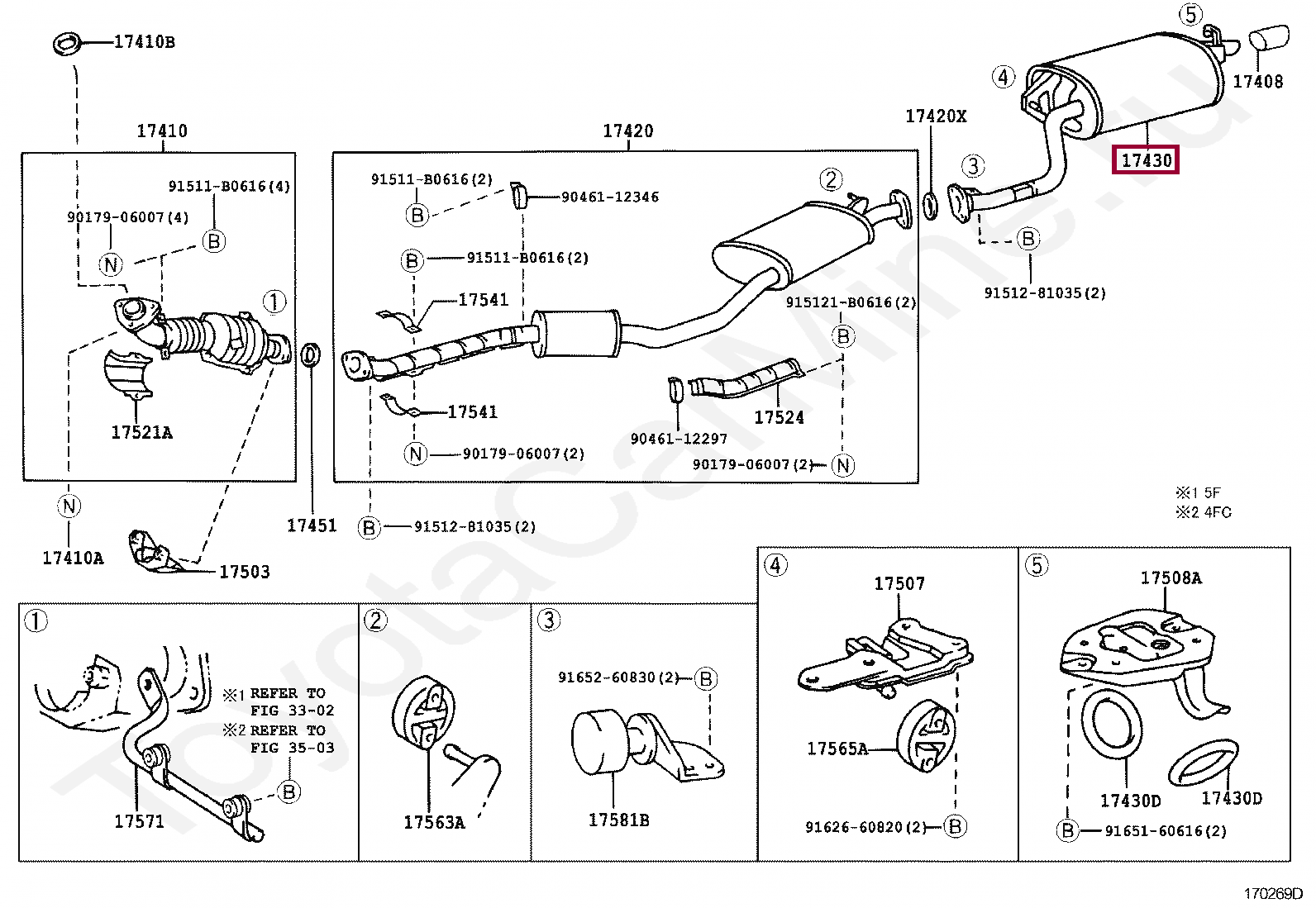 Запчасти Тойота: PIPE ASSY, EXHAUST, TAIL (1743046470)