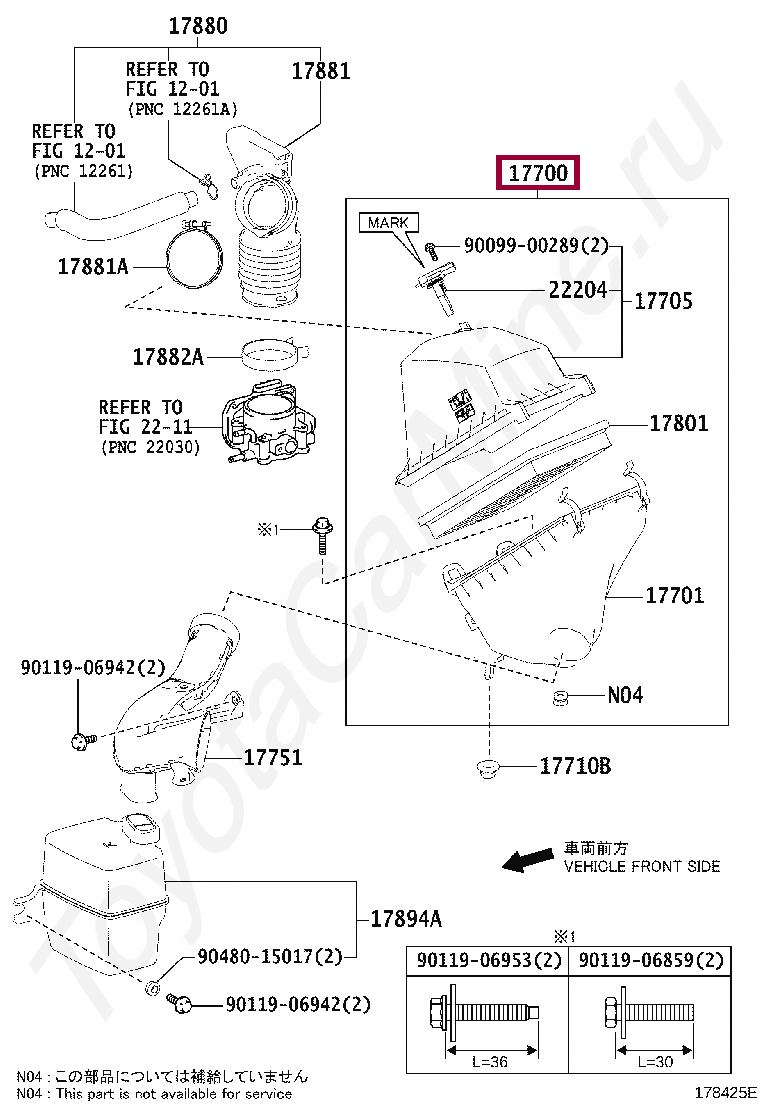 Запчасти Тойота: CLEANER ASSY, AIR (1770036260)