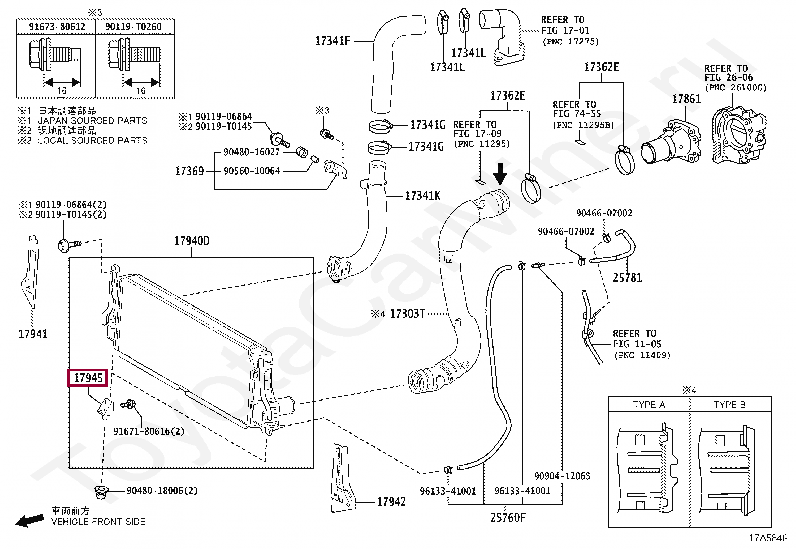 Запчасти Тойота: BRACKET, INTERCOOLER SUPPORT (1794511040)