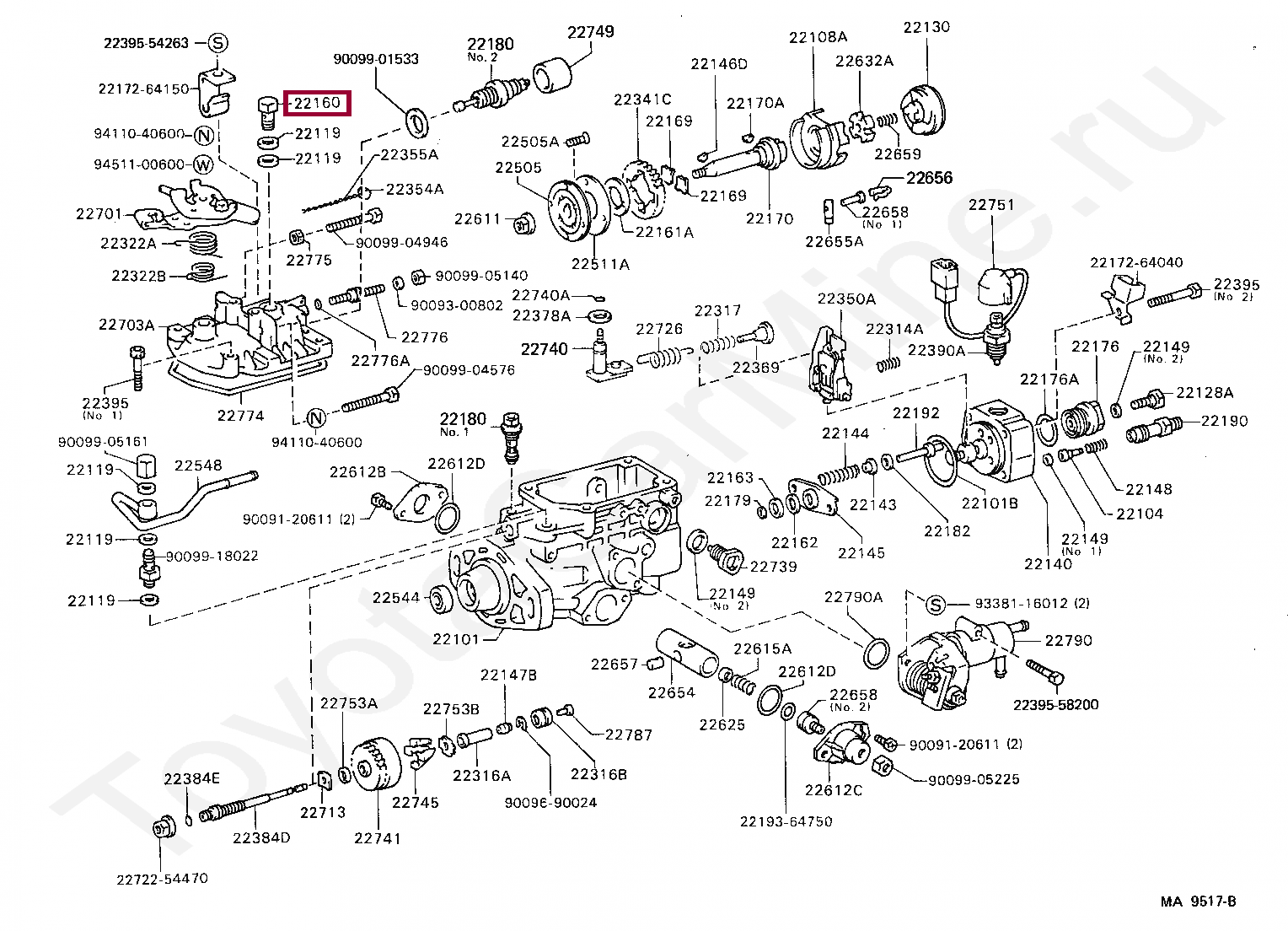 Запчасти Тойота: SCREW SUB-ASSY, OVERFLOW (2216064010)