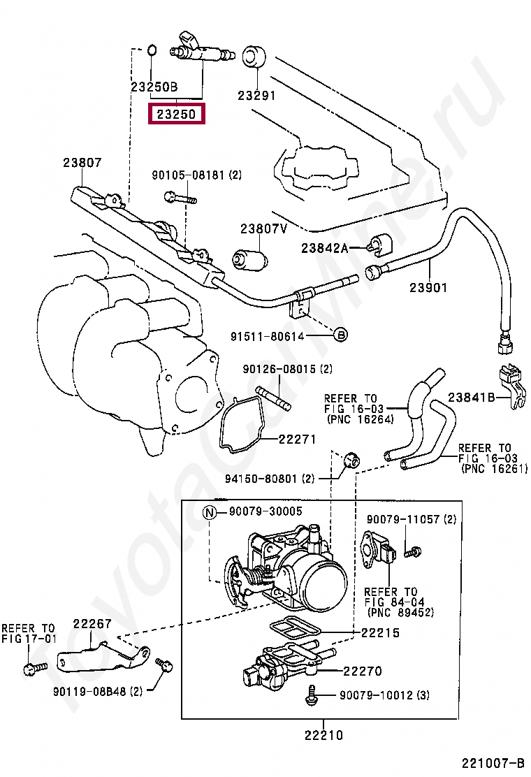 Запчасти Тойота: INJECTOR ASSY, FUEL (2320922040)
