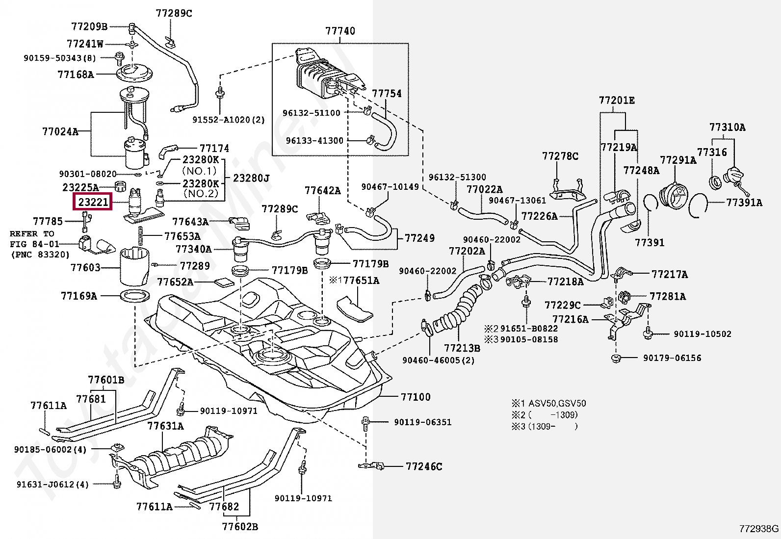 Запчасти Тойота: Насос топливный (2322036061)