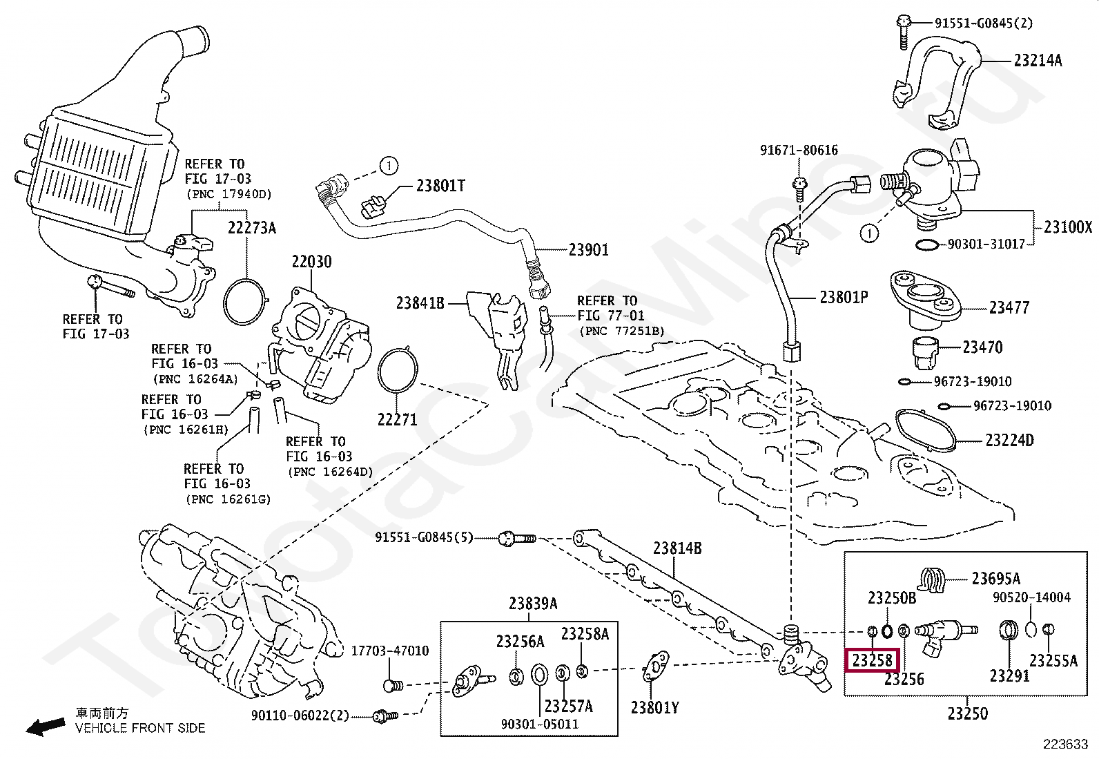 Запчасти Тойота: RING, FUEL INJECTOR BACK-UP, NO.3 (2325836010)