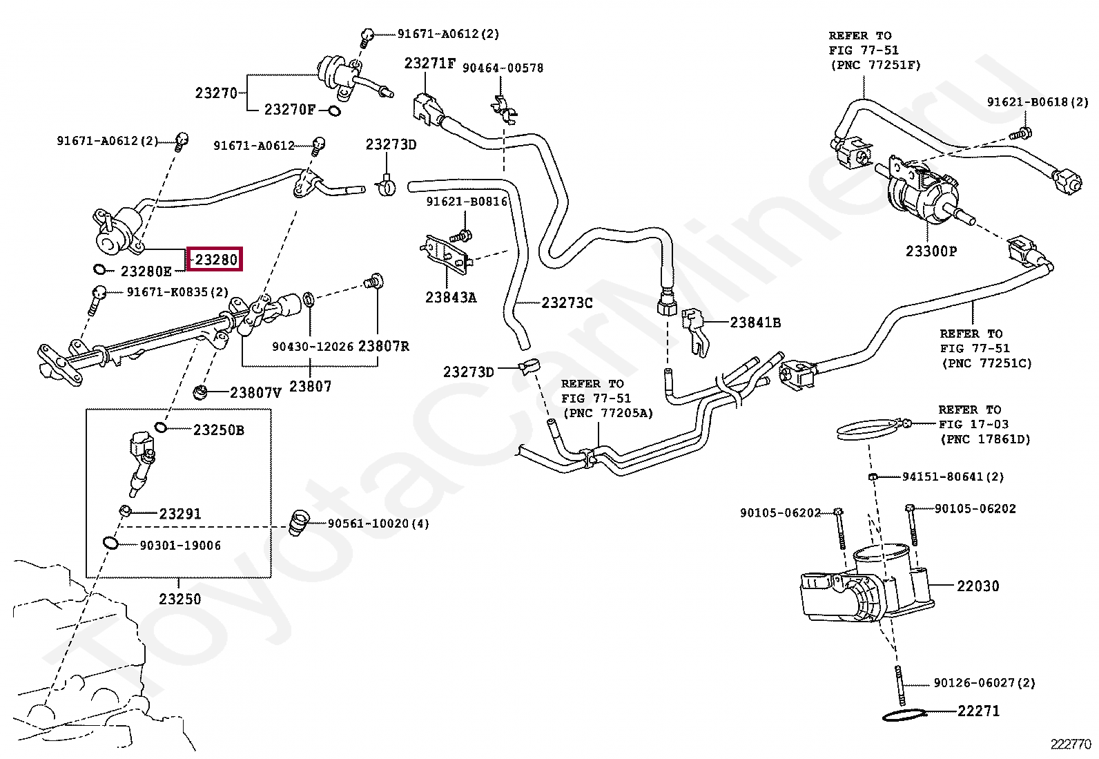 Запчасти Тойота: REGULATOR ASSY, FUEL PRESSURE (2328075040)