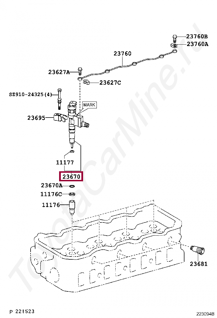 Запчасти Тойота: INJECTOR ASSY (2367079035)