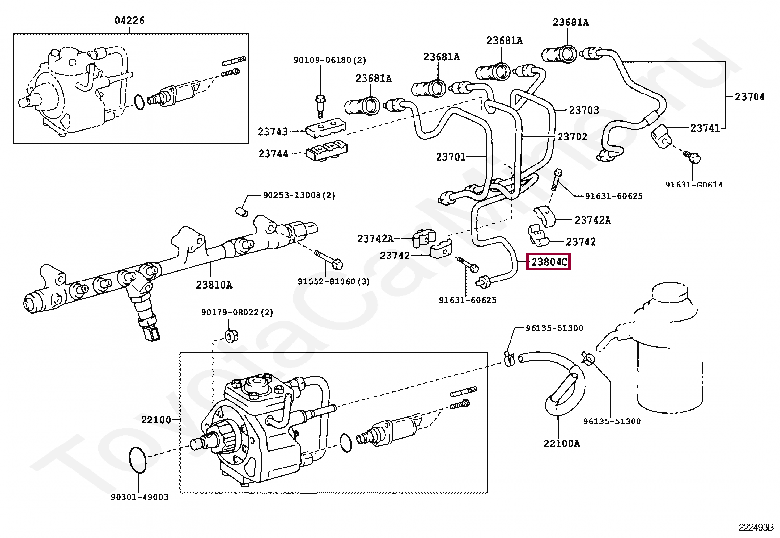 Запчасти Тойота: PIPE SUB-ASSY, FUEL INLET (2380430060)