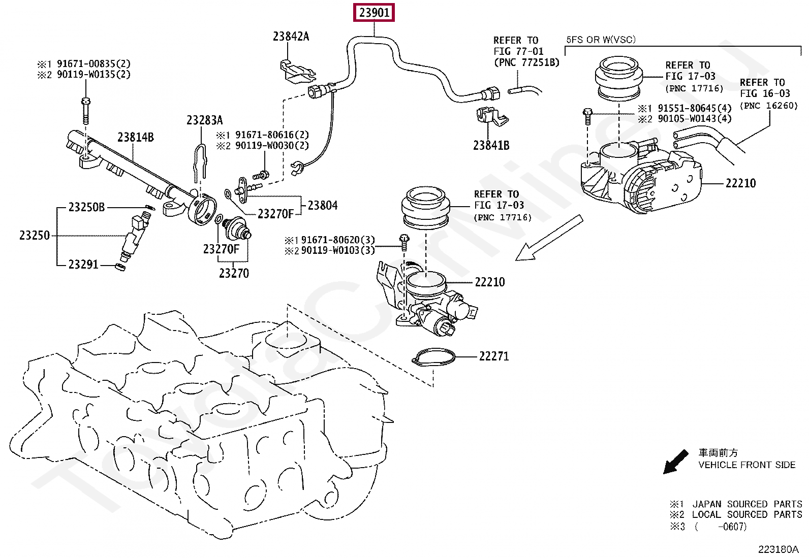 Запчасти Тойота: TUBE SUB-ASSY, FUEL (239010Q010)