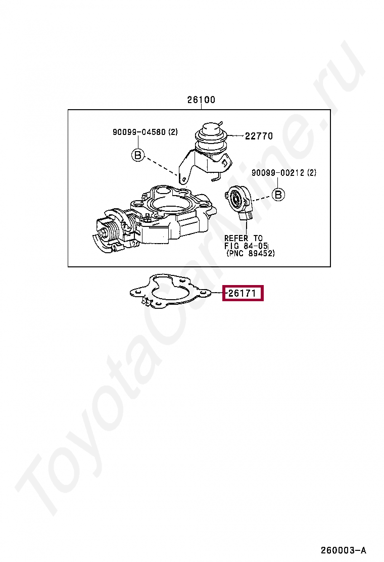 Запчасти Тойота: GASKET, VENTURI (2617167030)