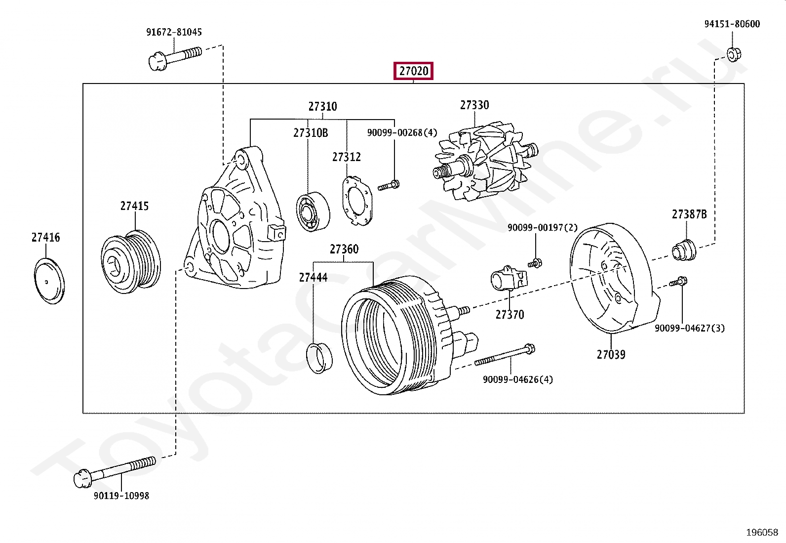 Запчасти Тойота: ALTERNATOR ASSY (2706011390)