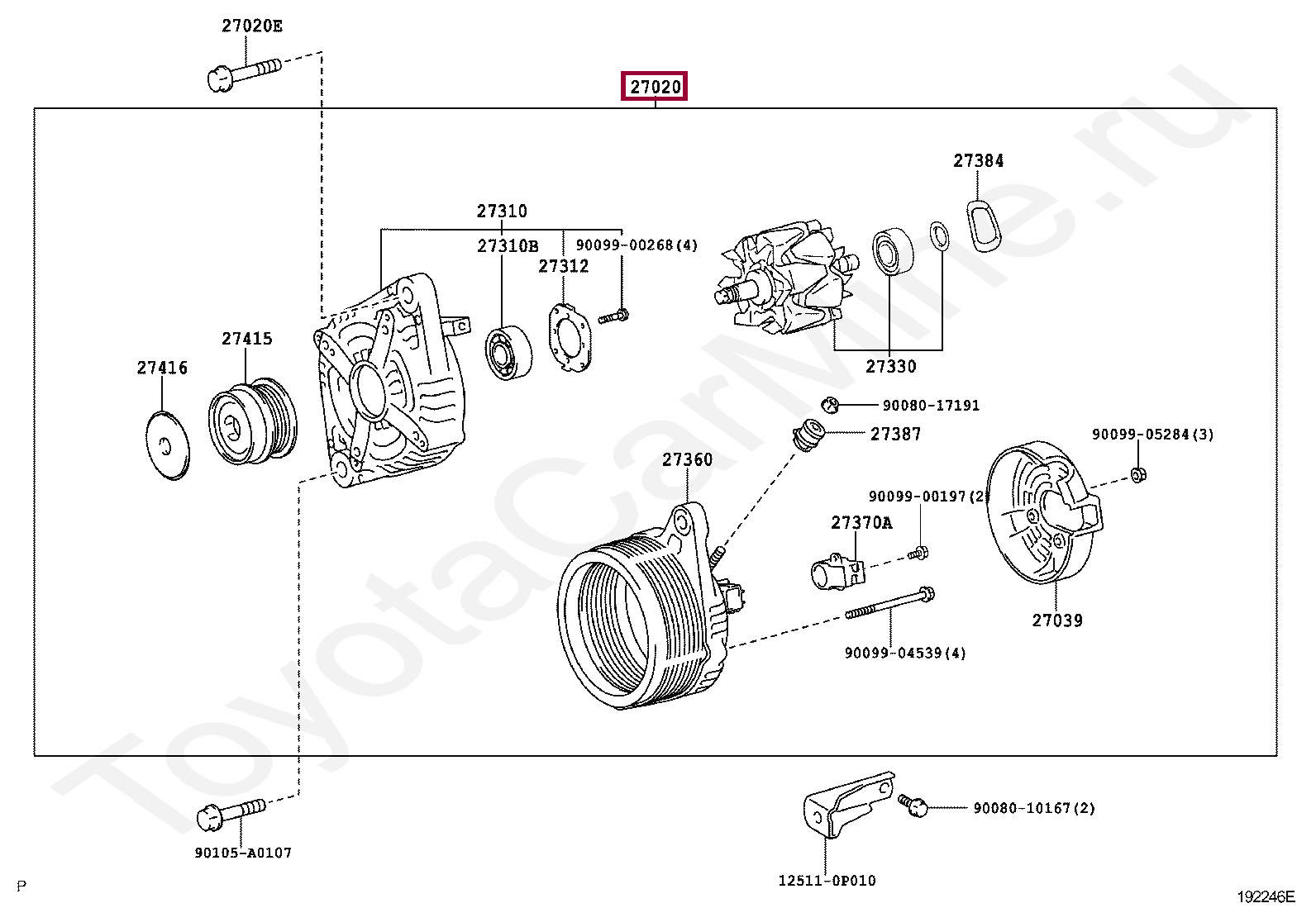 Запчасти Тойота: ALTERNATOR ASSY (2706031111)