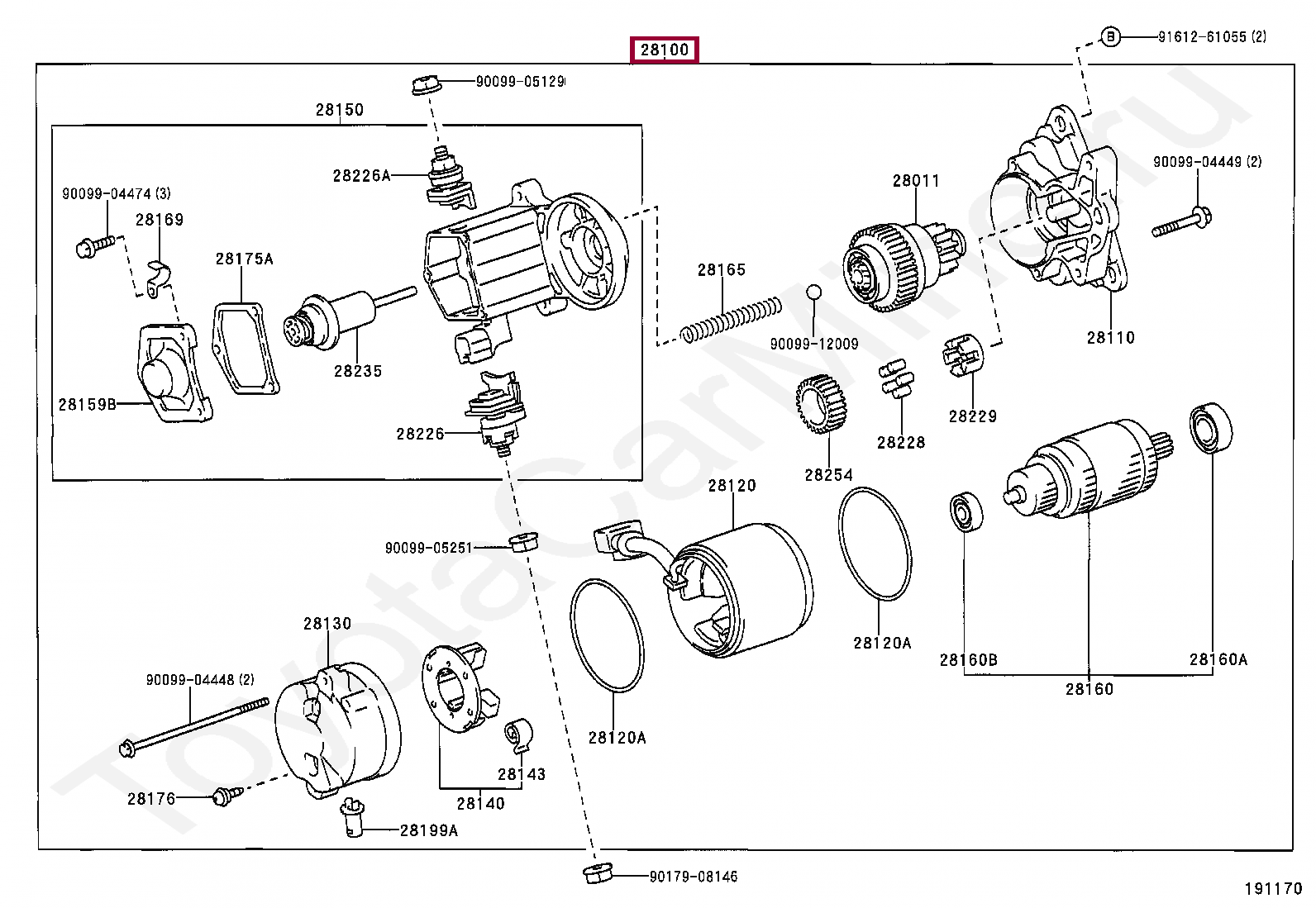 Запчасти Тойота: STARTER ASSY (2810075091)