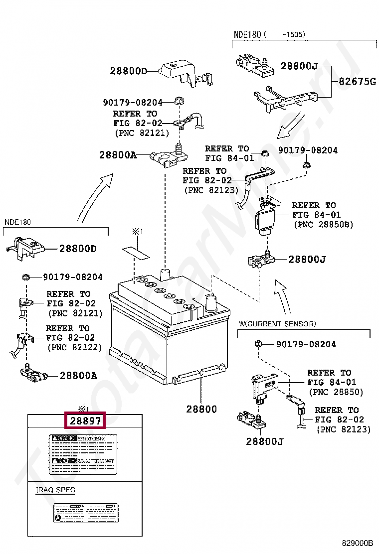 Запчасти Тойота: PLATE, BATTERY CAUTION (2889736030)