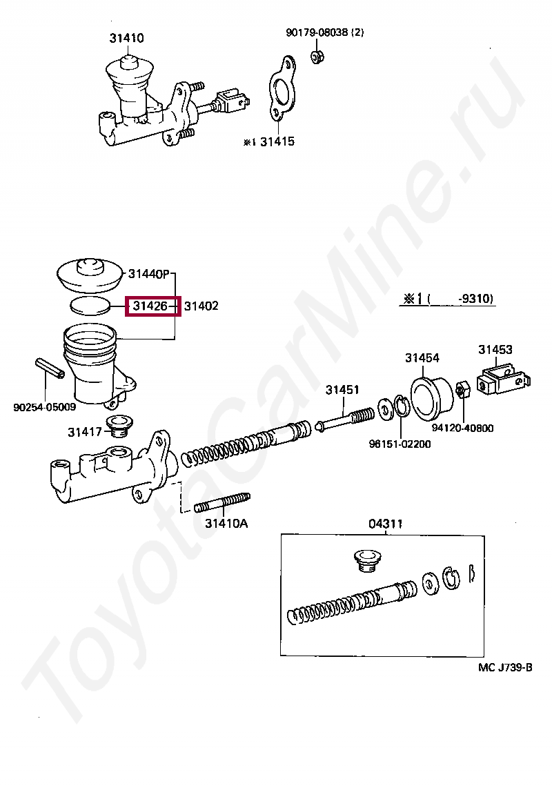 Запчасти Тойота: FLOAT, CLUTCH MASTER CYLINDER RESERVOIR (3142622020)