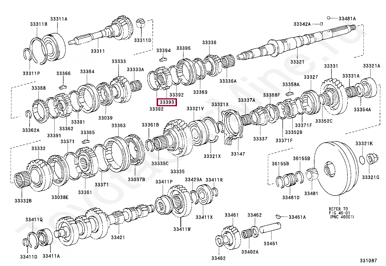 Запчасти Тойота: HUB, TRANSMISSION CLUTCH, NO.3 (3339337010)