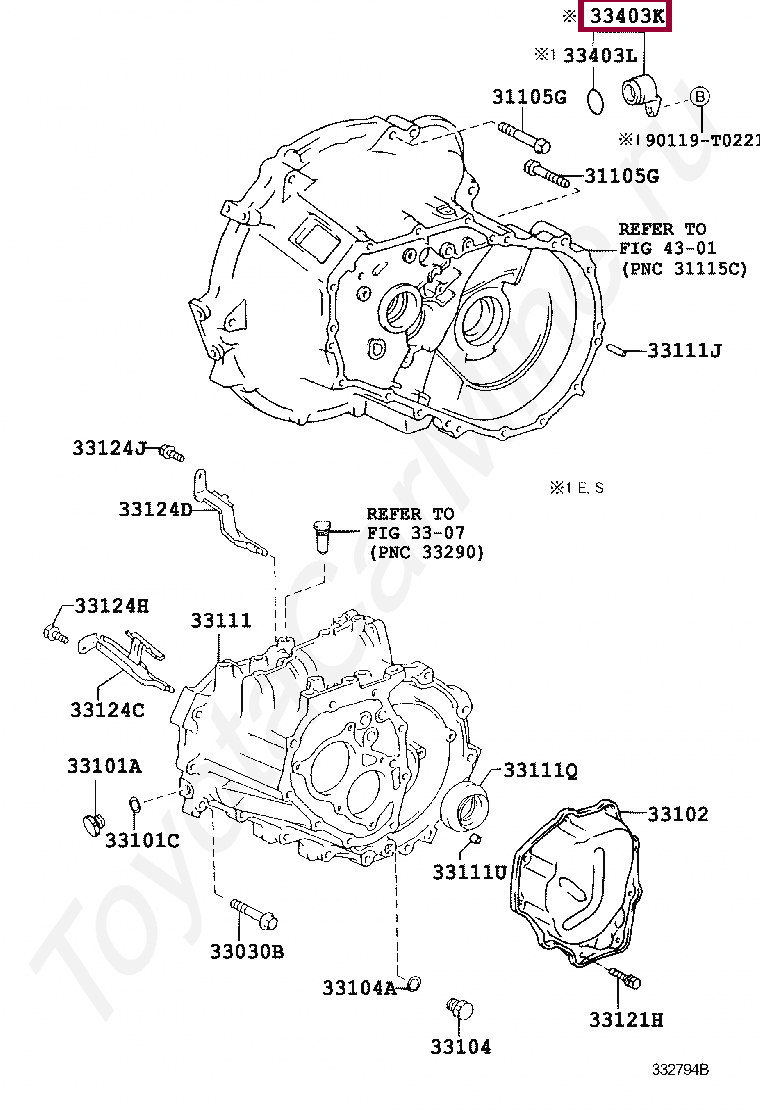 Запчасти Тойота: COVER SUB-ASSY, SPEEDOMETER DRIVEN HOLE (334030D020)