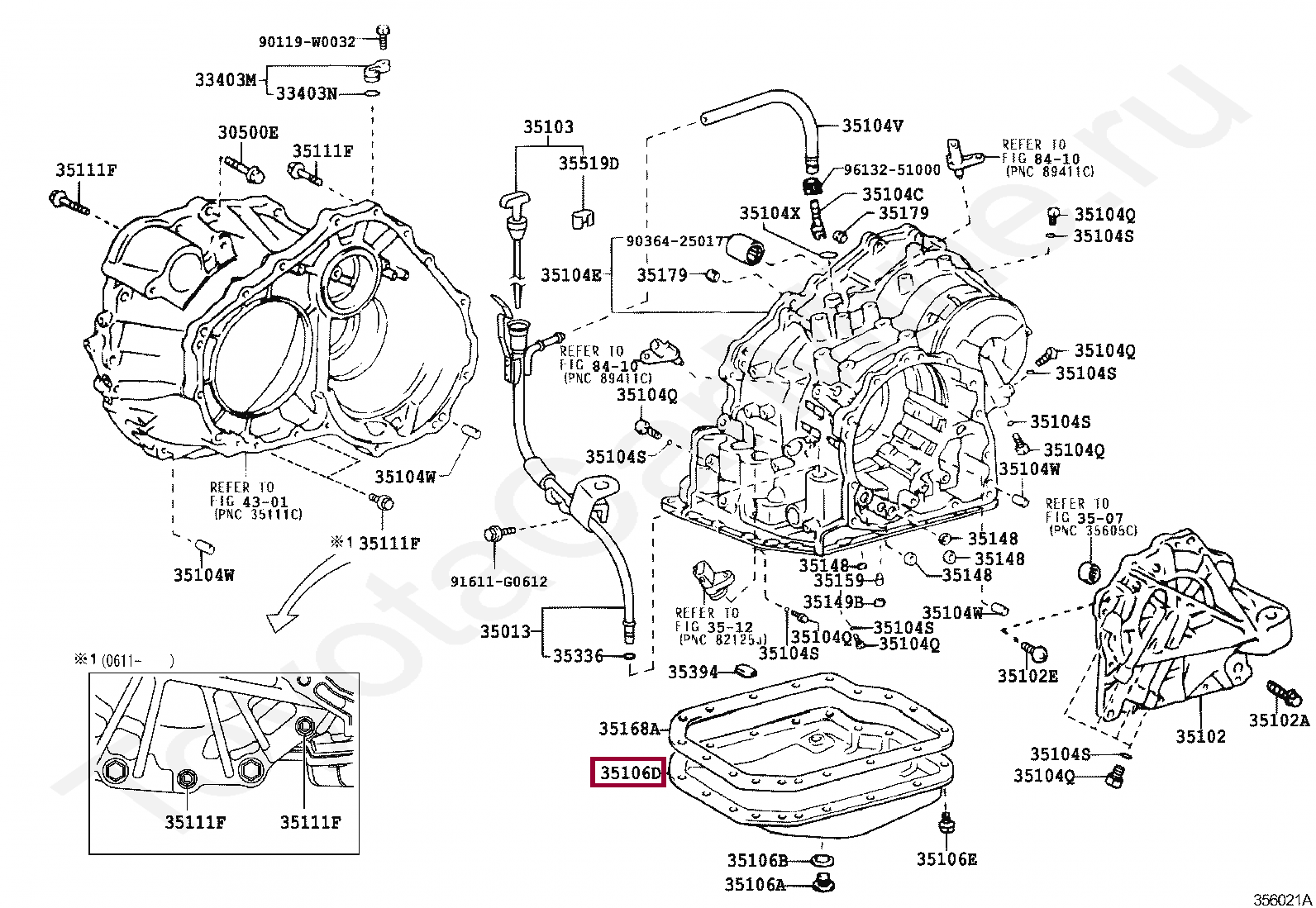 Запчасти Тойота: PAN SUB-ASSY, AUTOMATIC TRANSAXLE OIL (3510633040)