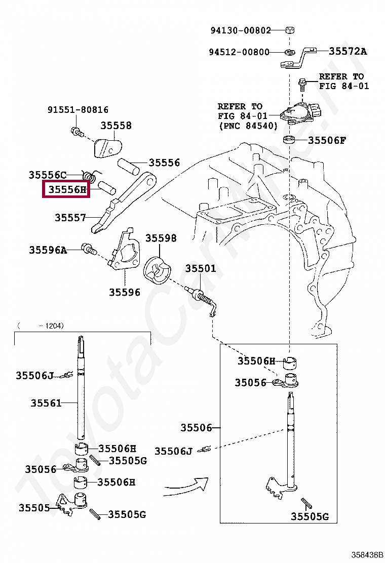 Запчасти Тойота: SHAFT, PARKING LOCK PAWL (3555663010)