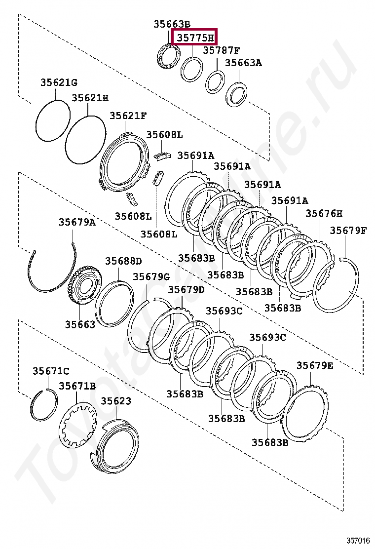 Запчасти Тойота: RACE, THRUST BEARING, NO.5 (3577548020)