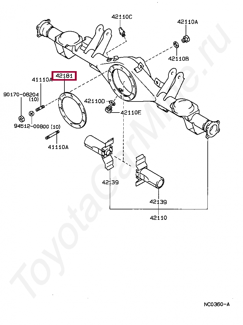 Запчасти Тойота: GASKET, REAR DIFFERENTIAL CARRIER (4218122010)