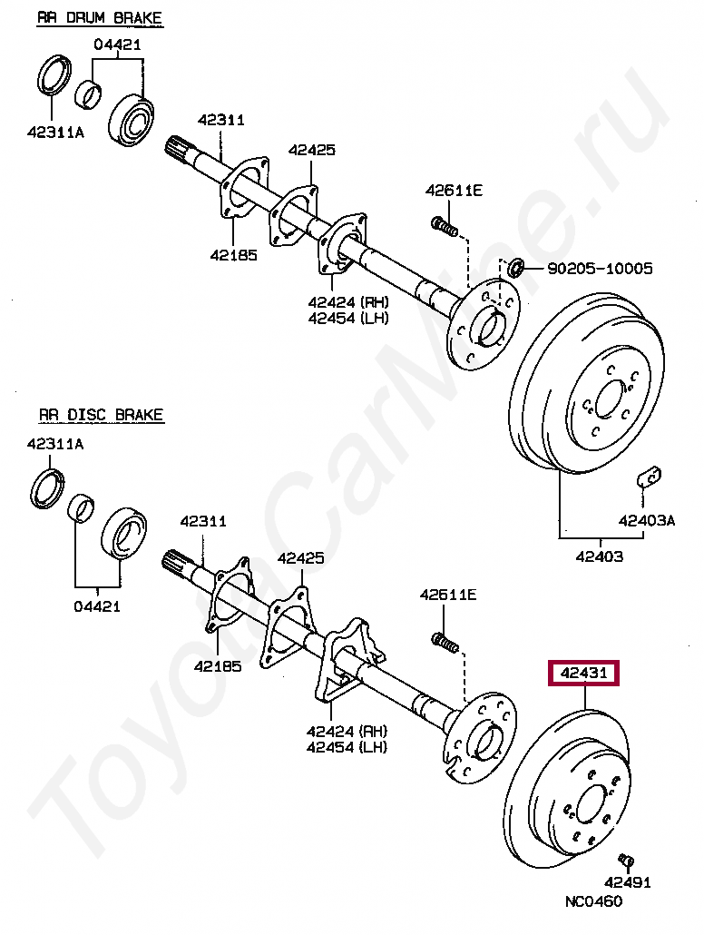 Запчасти Тойота: Диск тормозной задний (4243130160)