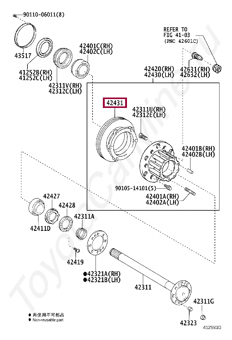 Запчасти Тойота: Диск тормозной задний (4243137050)