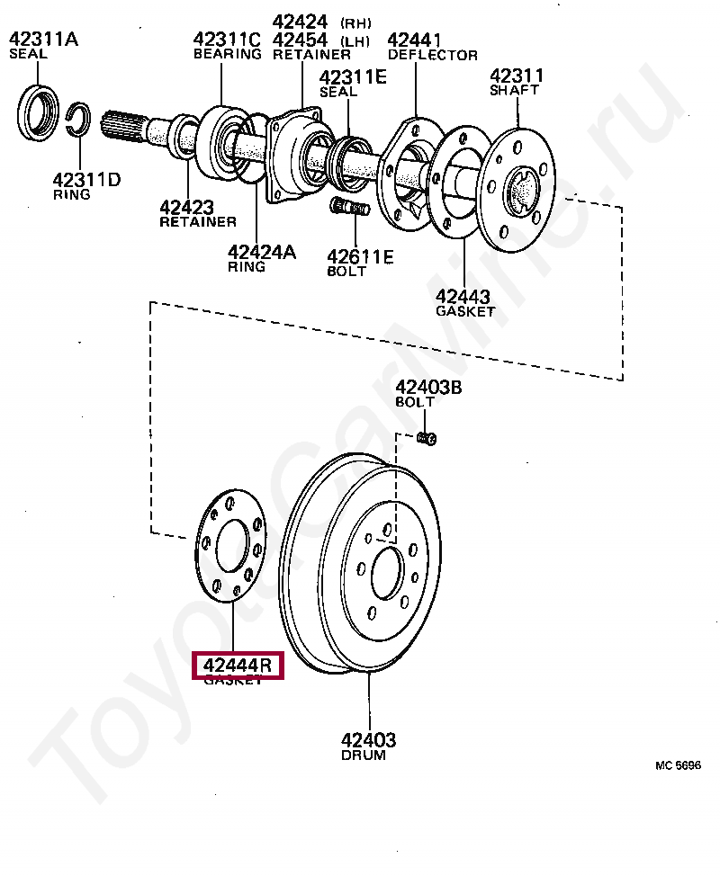 Запчасти Тойота: Прокладка 4244435040 (4244435050)