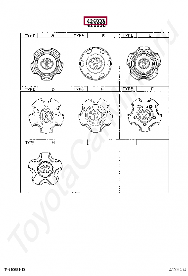Запчасти Тойота: ORNAMENT SUB-ASSY, WHEEL HUB(FOR REAR) (4260360660)