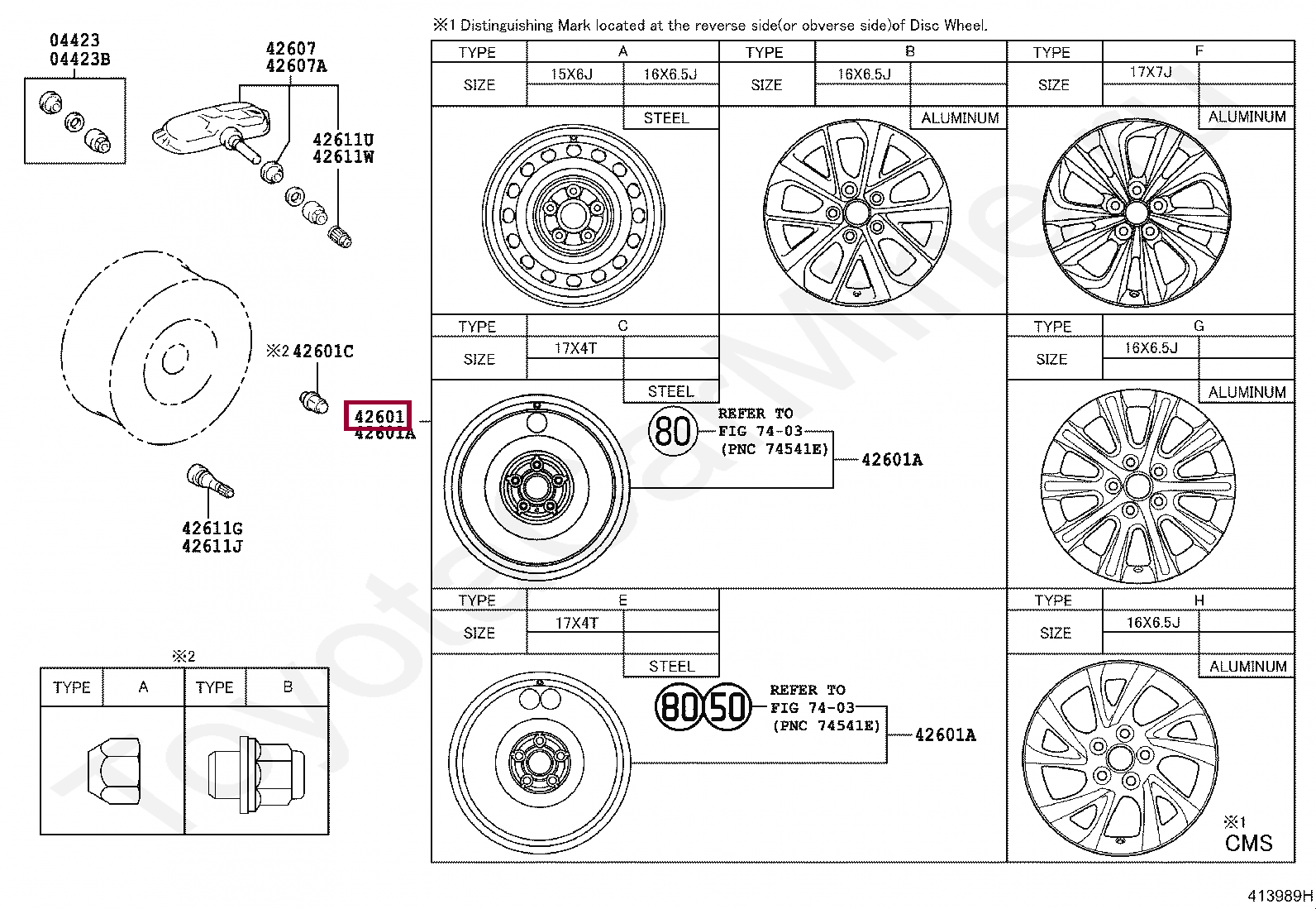 Запчасти Тойота: WHEEL, DISC (4261102F00)