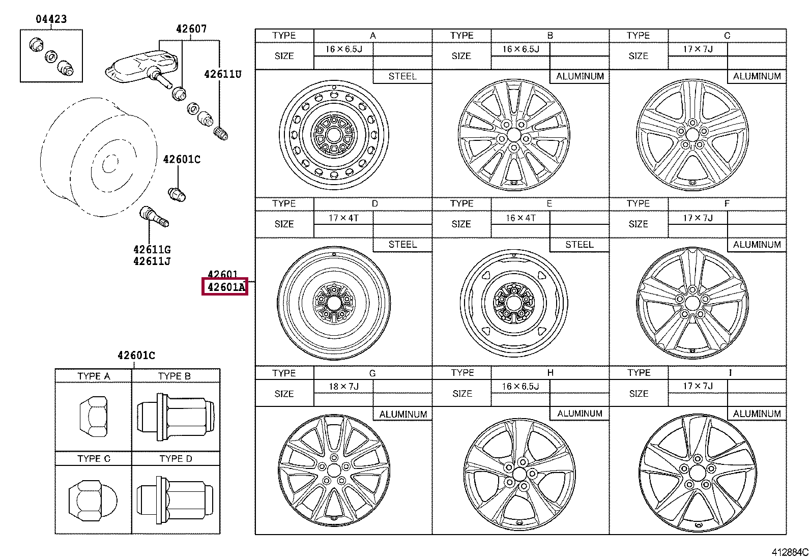 Запчасти Тойота: WHEEL, DISC (FOR SPARE) (4261106380)
