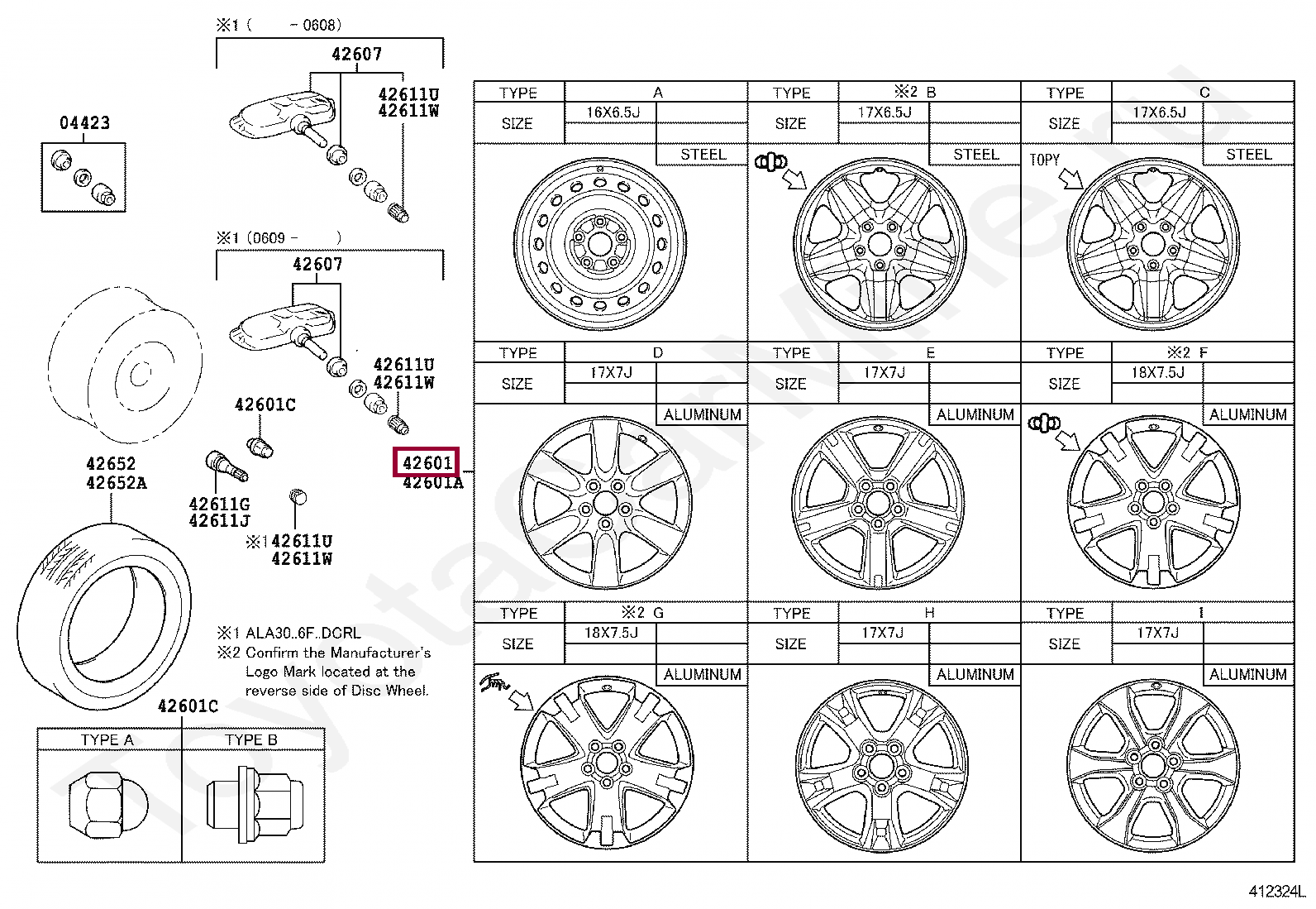 Запчасти Тойота: WHEEL, DISC (FOR SPARE) (4261142311)