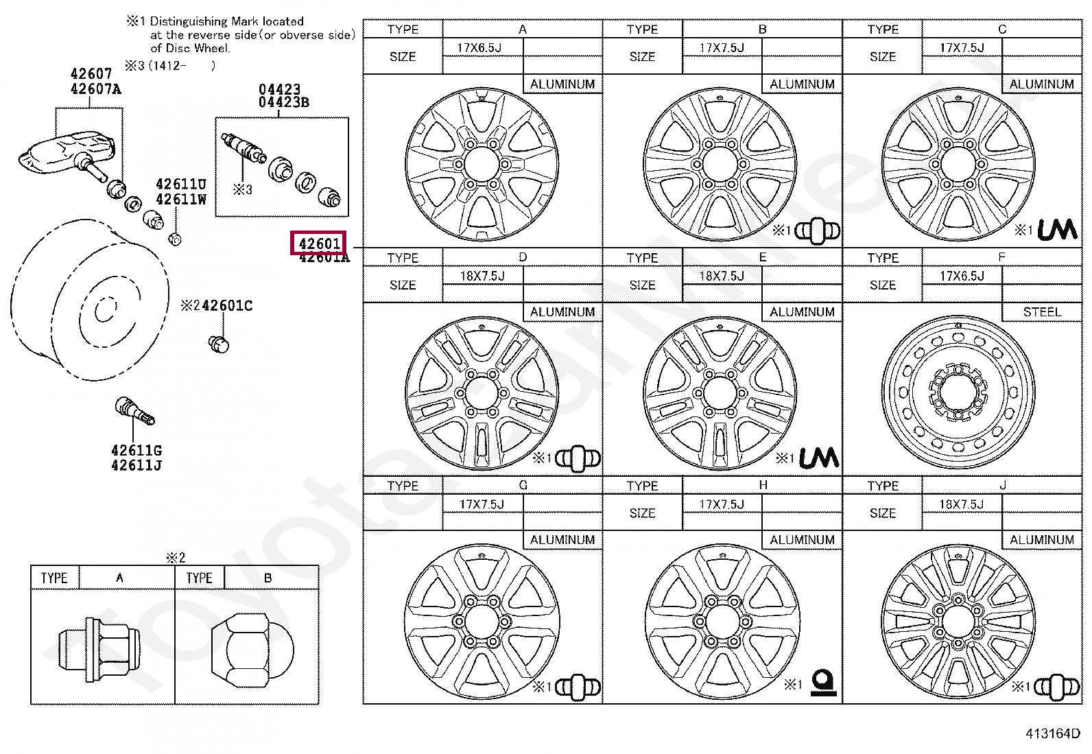 Запчасти Тойота: WHEEL, DISC (FOR SPARE) (4261160B60)