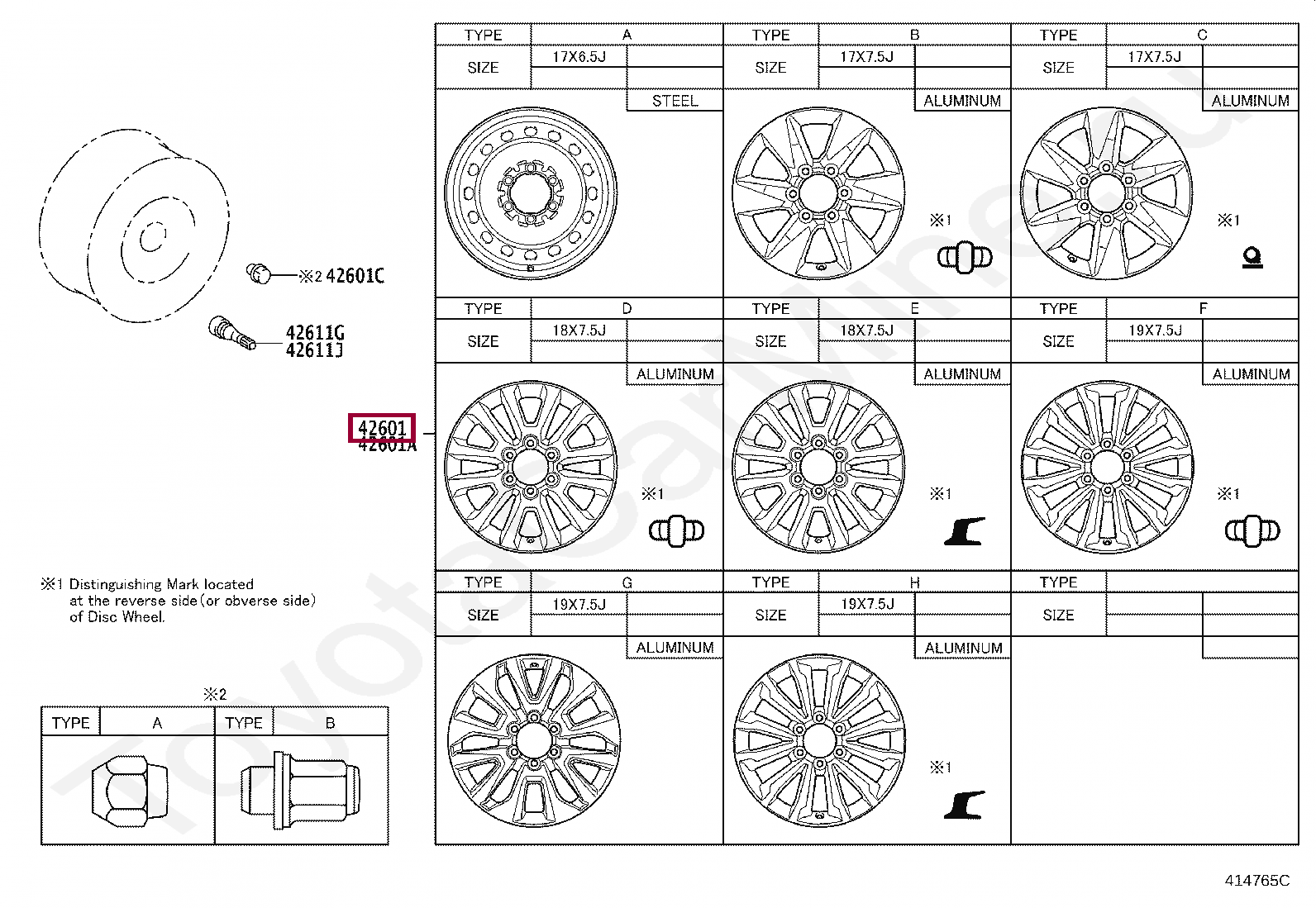 Запчасти Тойота: WHEEL, DISC (FOR SPARE) (42611WY400)