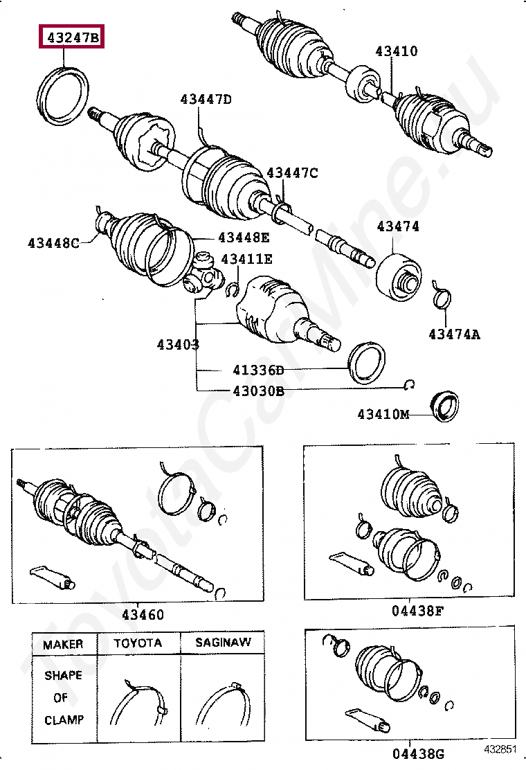 Запчасти Тойота: DEFLECTOR, FRONT WHEEL BEARING DUST, LH NO.2 (4324712010)