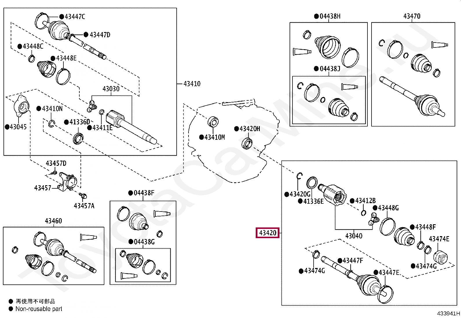 Запчасти Тойота: SHAFT ASSY, FRONT DRIVE, LH (4342058021)