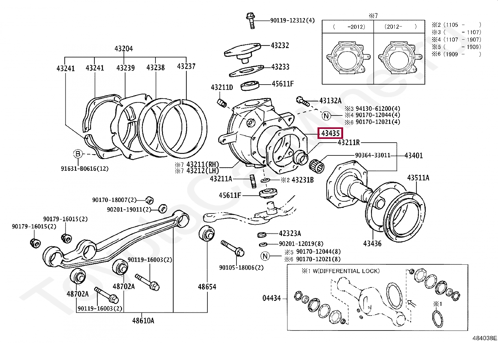 Запчасти Тойота: GASKET, KNUCKLE SPINDLE (4343560030)