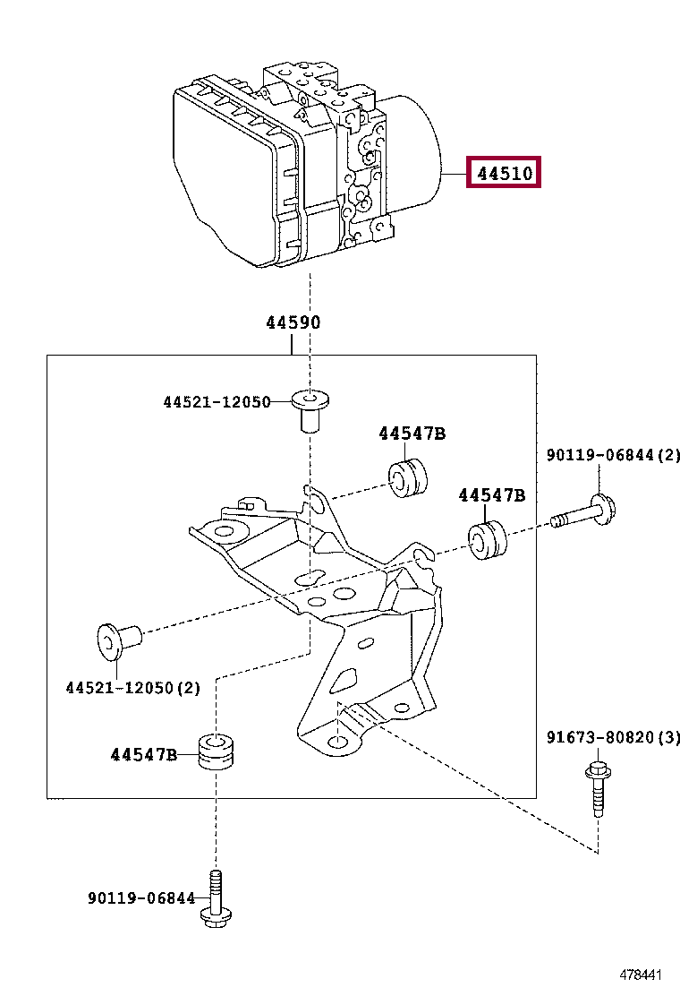 Запчасти Тойота: ACTUATOR ASSY, BRAKE (4405033740)