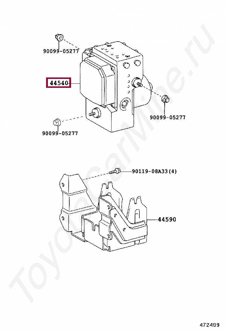 Запчасти Тойота: ACTUATOR ASSY, ABS & TRACTION (4405037010)