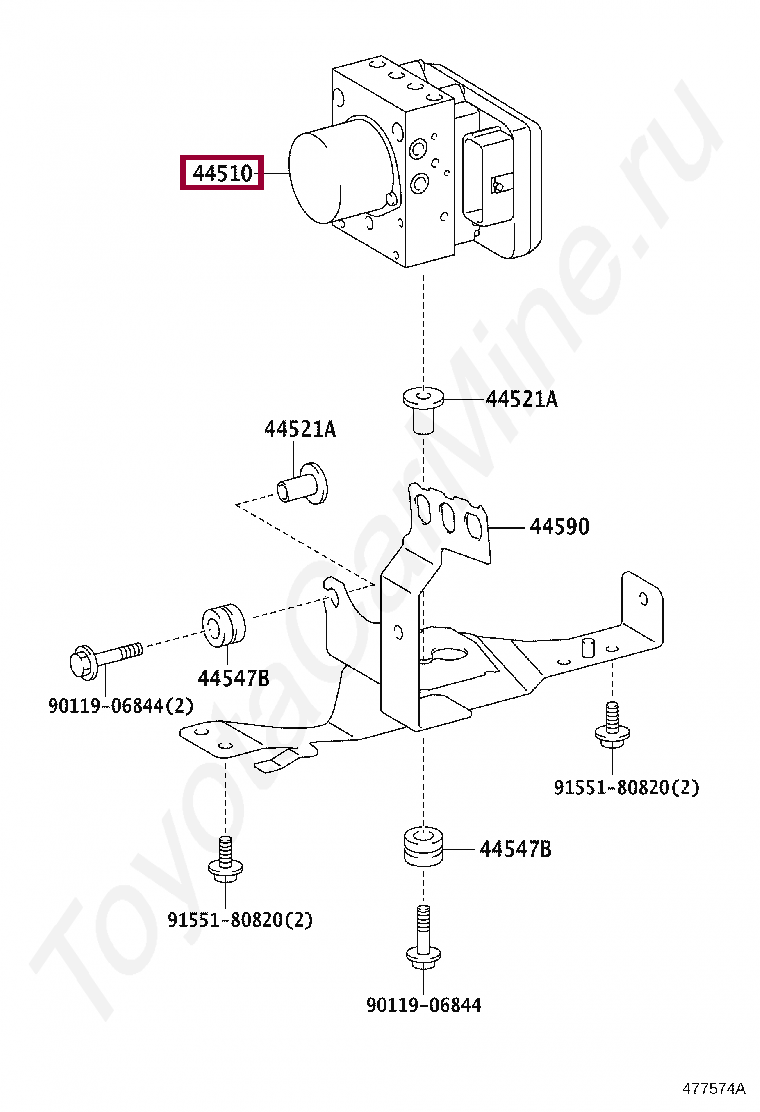 Запчасти Тойота: ACTUATOR ASSY, BRAKE (4405037126)