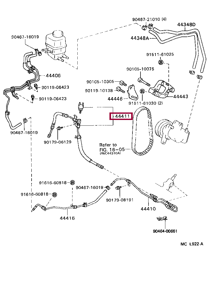 Запчасти Тойота: HOSE, PRESSURE FEED (4441133010)