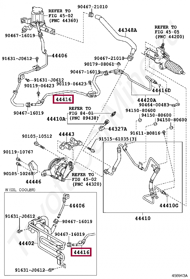 Запчасти Тойота: TUBE, RETURN(FOR STEERING GEAR OUTLET) (4441648071)