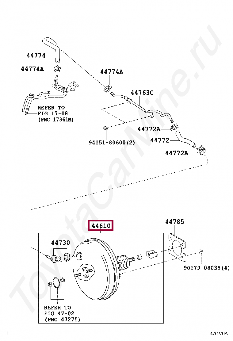 Запчасти Тойота: BOOSTER ASSY, BRAKE (4461009430)