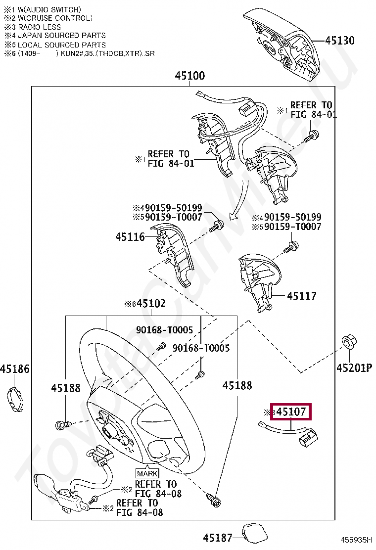 Запчасти Тойота: WIRE SUB-ASSY, HORN BUTTON (4510706040)